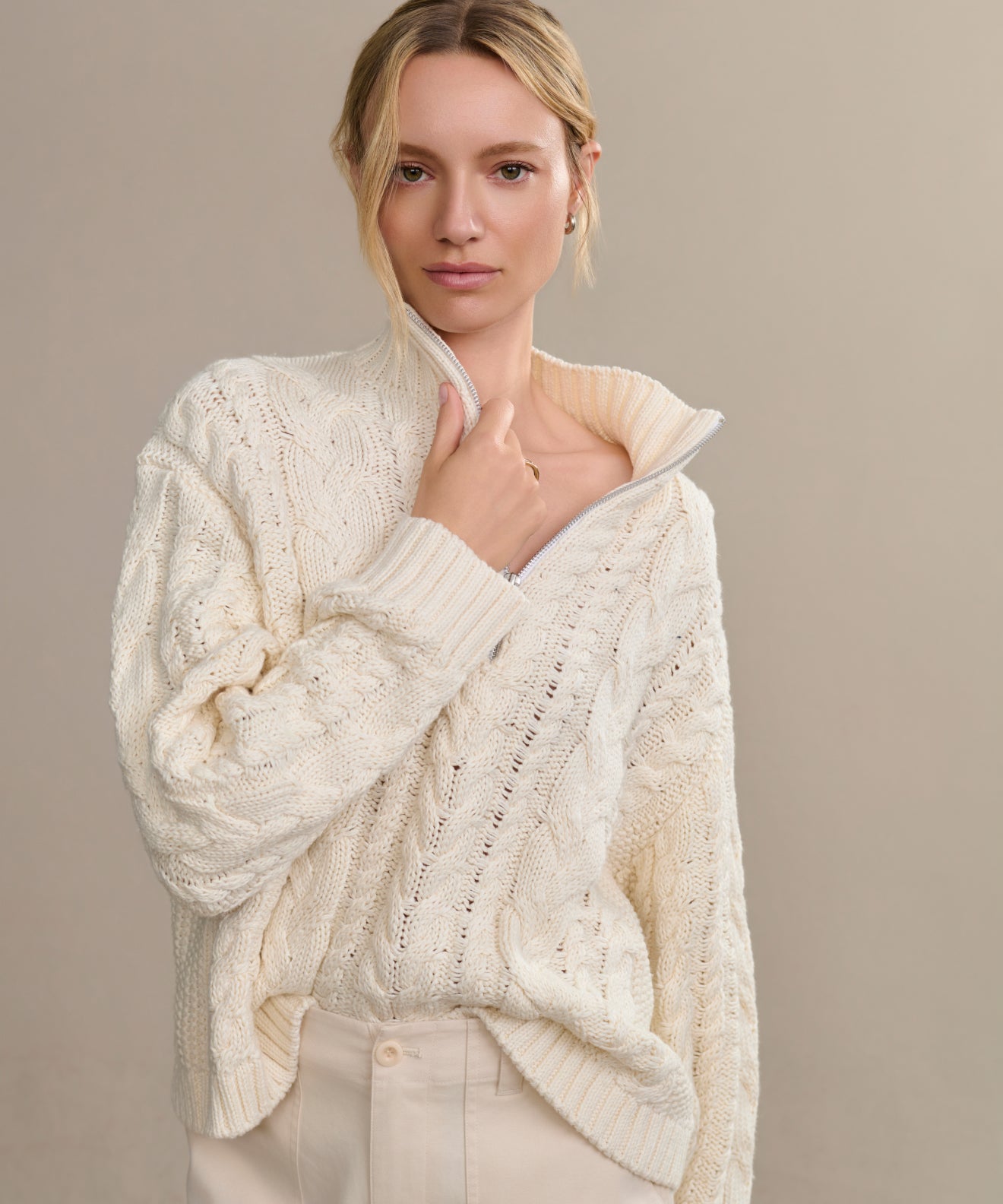 Cotton Cable Half Zip – Jenni Kayne