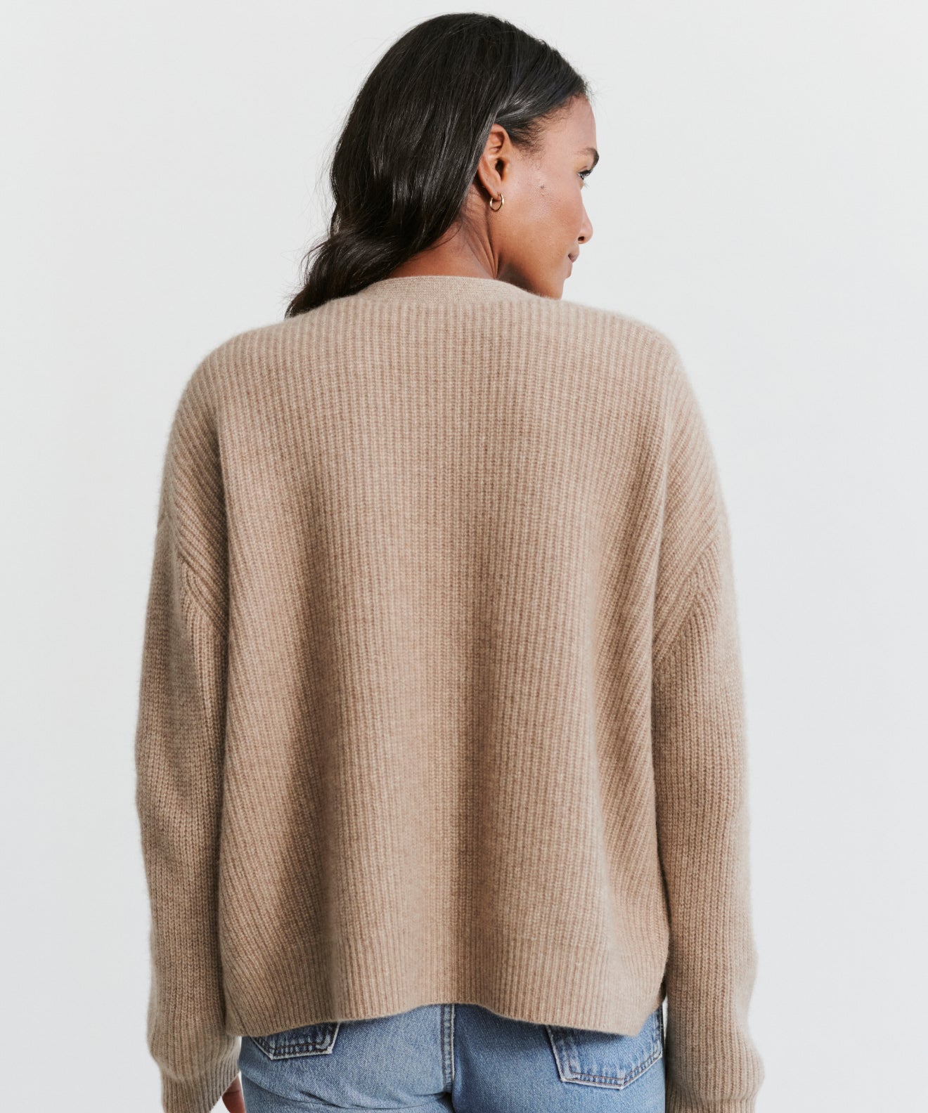 Women's Cropped Cashmere Cocoon Undyed Stone | Jenni Kayne