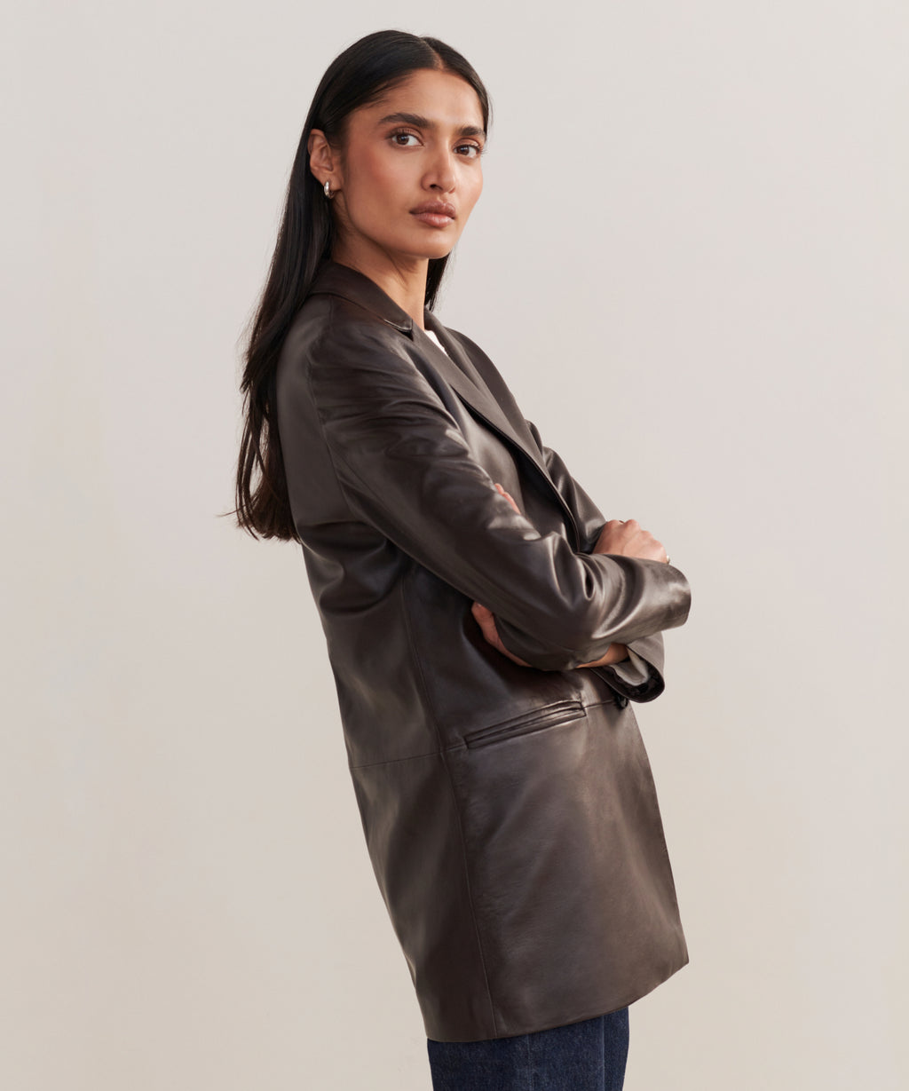 Leather Brooke Blazer – Jenni Kayne