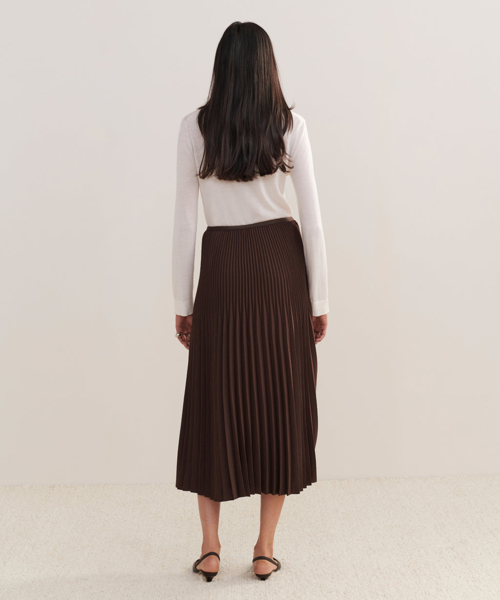 Women's Pleated Skirt Chocolate | Jenni Kayne