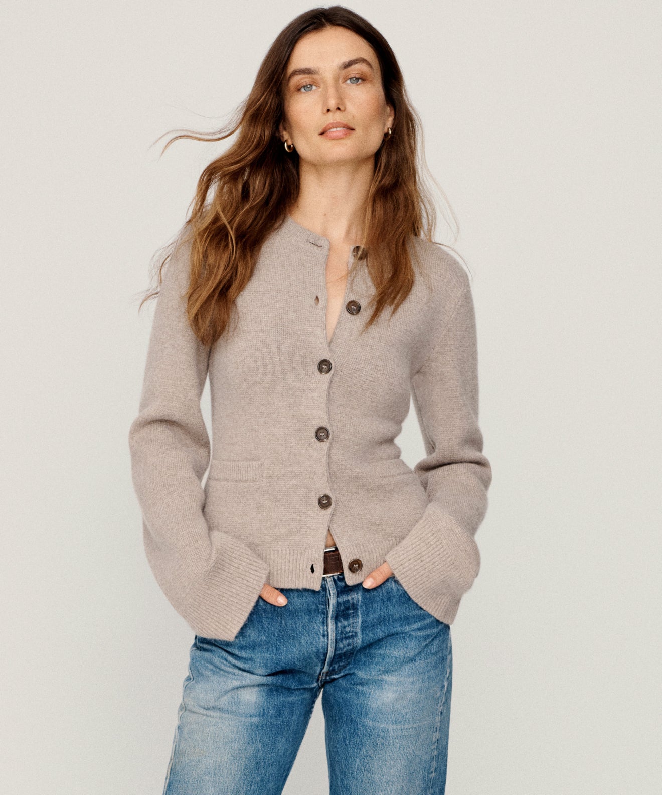 Women's Cooper Cardigan Taupe | Jenni Kayne